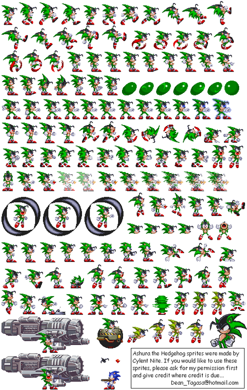 Ashura The Hedgehog Advance Sprites