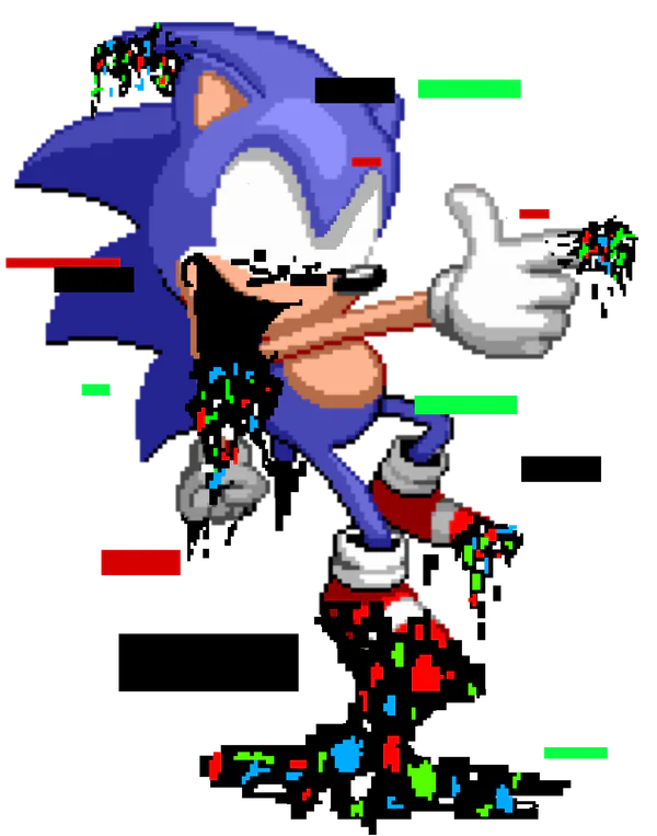 Transparent Sonic Scared Sonic The Hedgehog 16” Premium Pleather