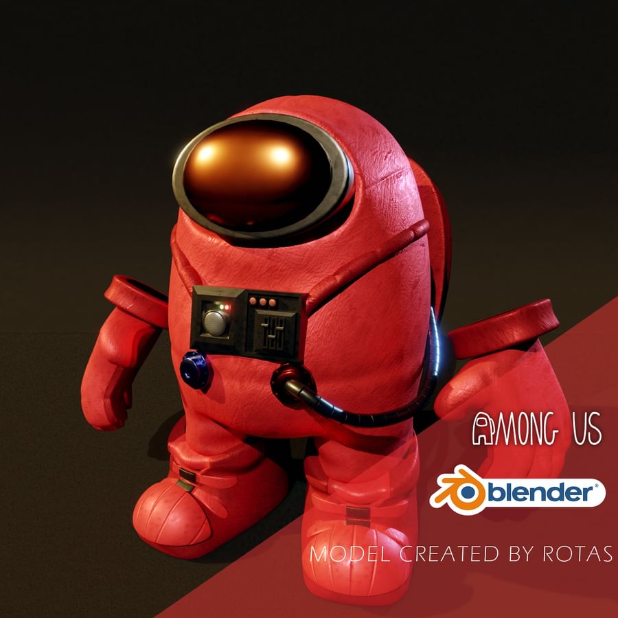 Rotas on Game Jolt: "Just finished my 3D Among us model (Stylized)"